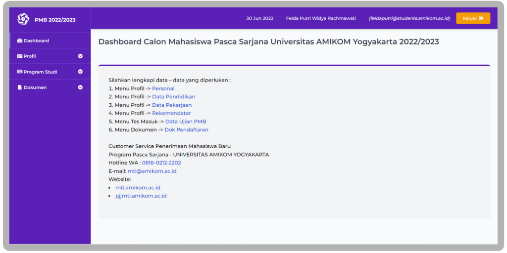 Panduan Pendaftaran Mahasiswa Baru Pascasarjana PMB S2 MTI Amikom Yogyakarta - FAQ AMIKOM